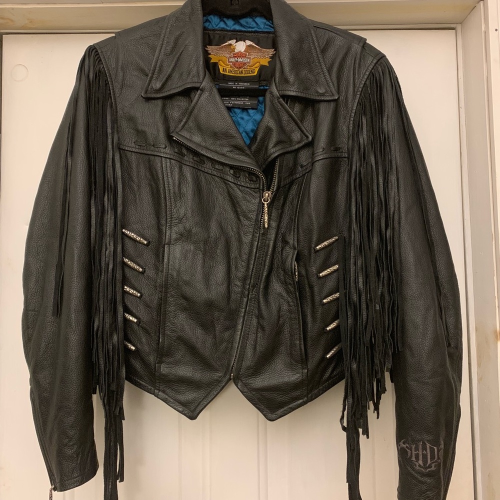 Harley Davidson Fringe Leather Motorcycle Jacket - Gem